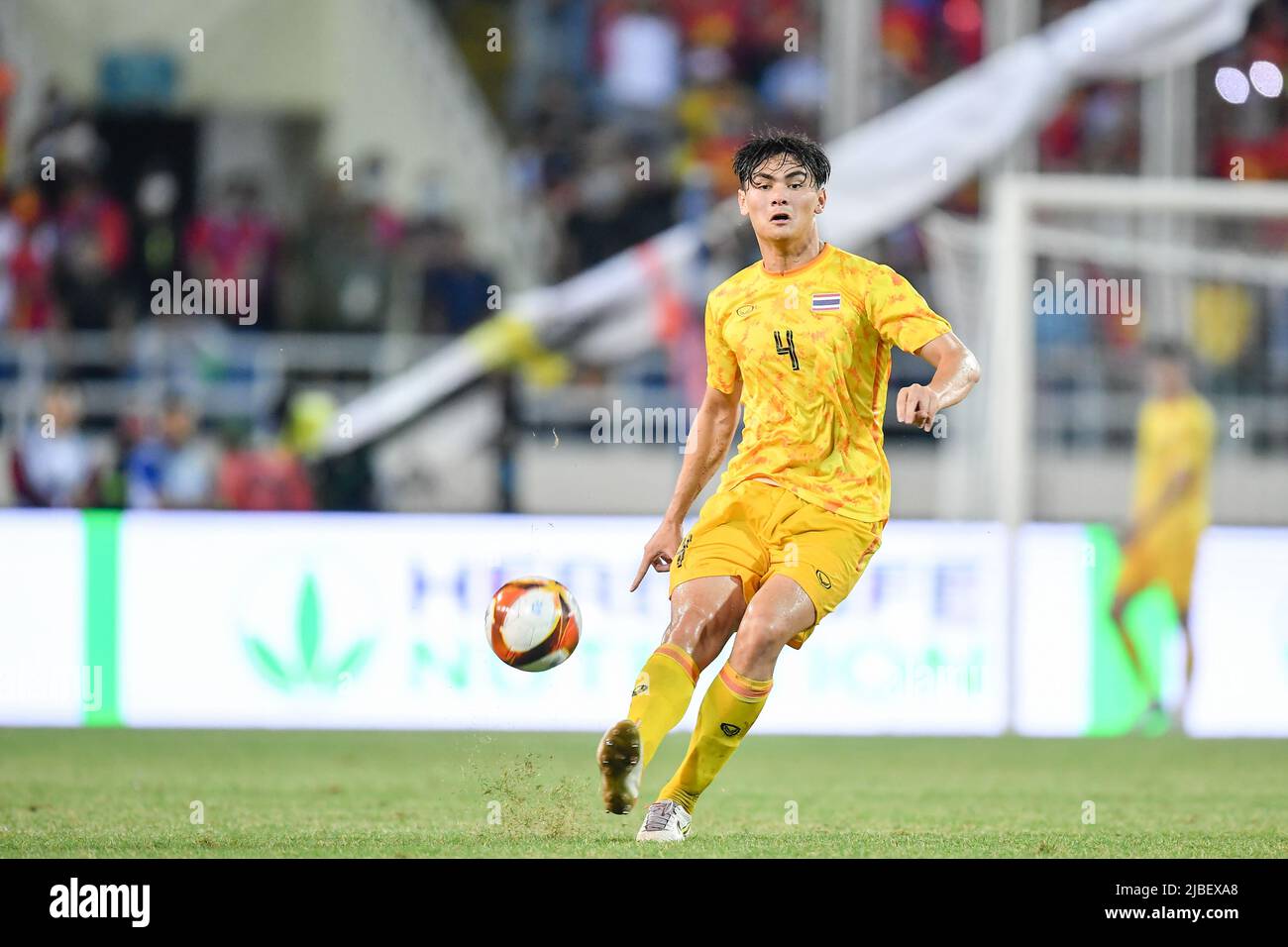Jonathan Khemdee of Thailand in action during the Sea Games 2022 match ...