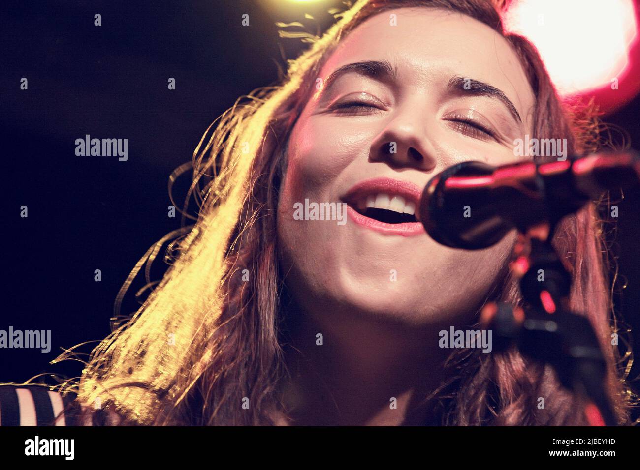 Irish singer Lisa Hannigan performs on stage at Magazzini Generali in ...