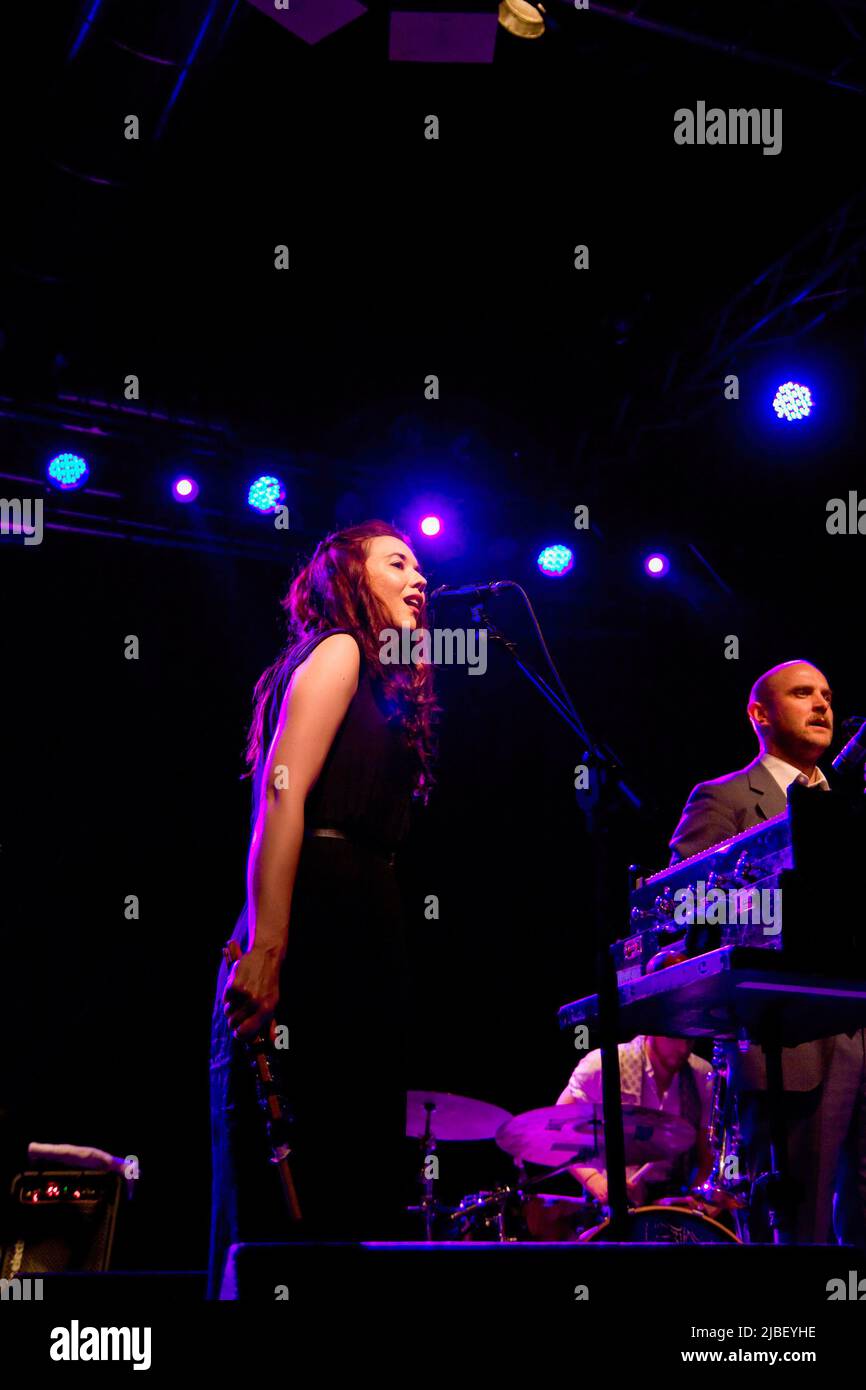 Irish singer Lisa Hannigan performs on stage at Magazzini Generali in ...