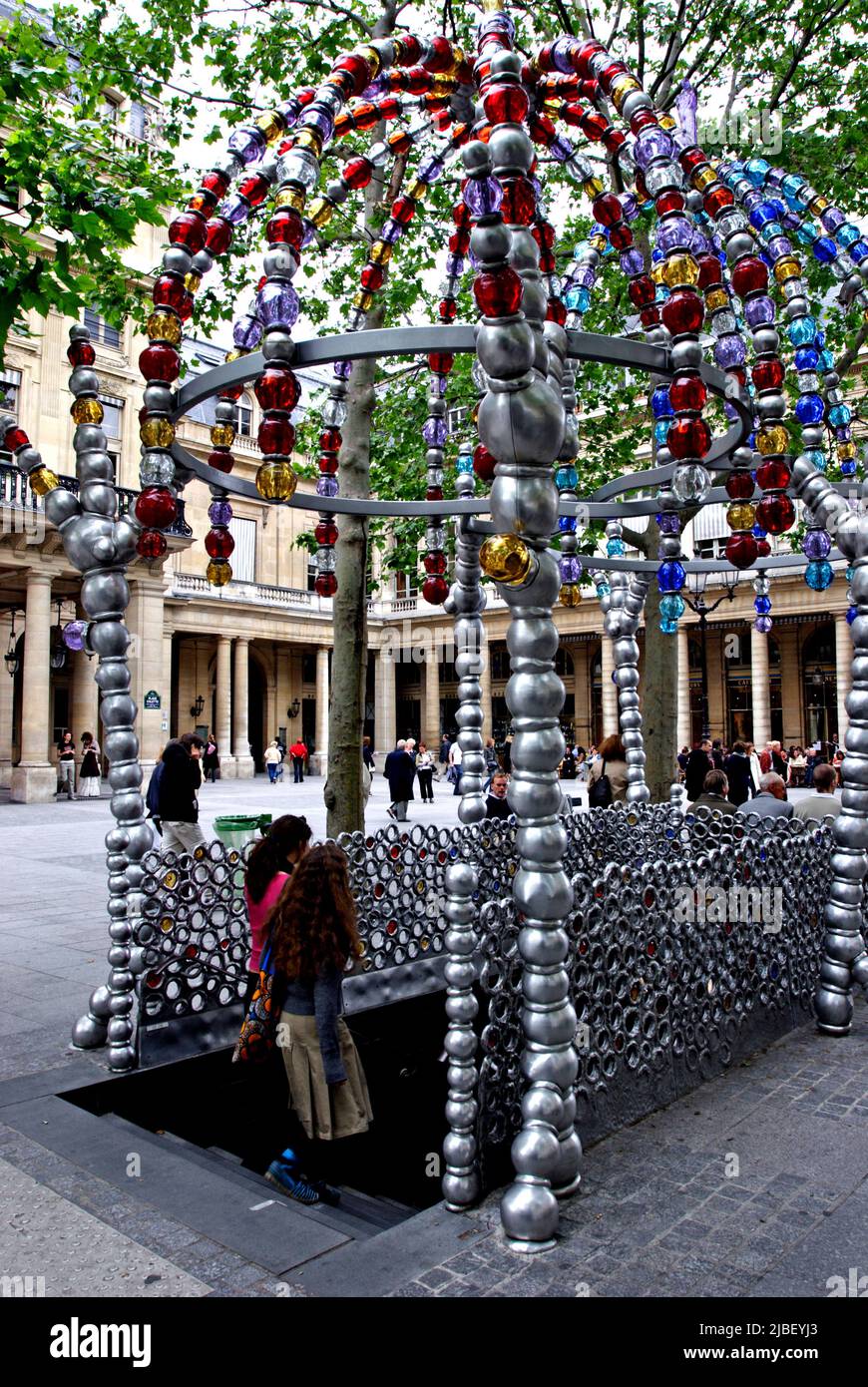 Entrance to Metro station Palais Royal Musee du Louvre in Paris Stock ...