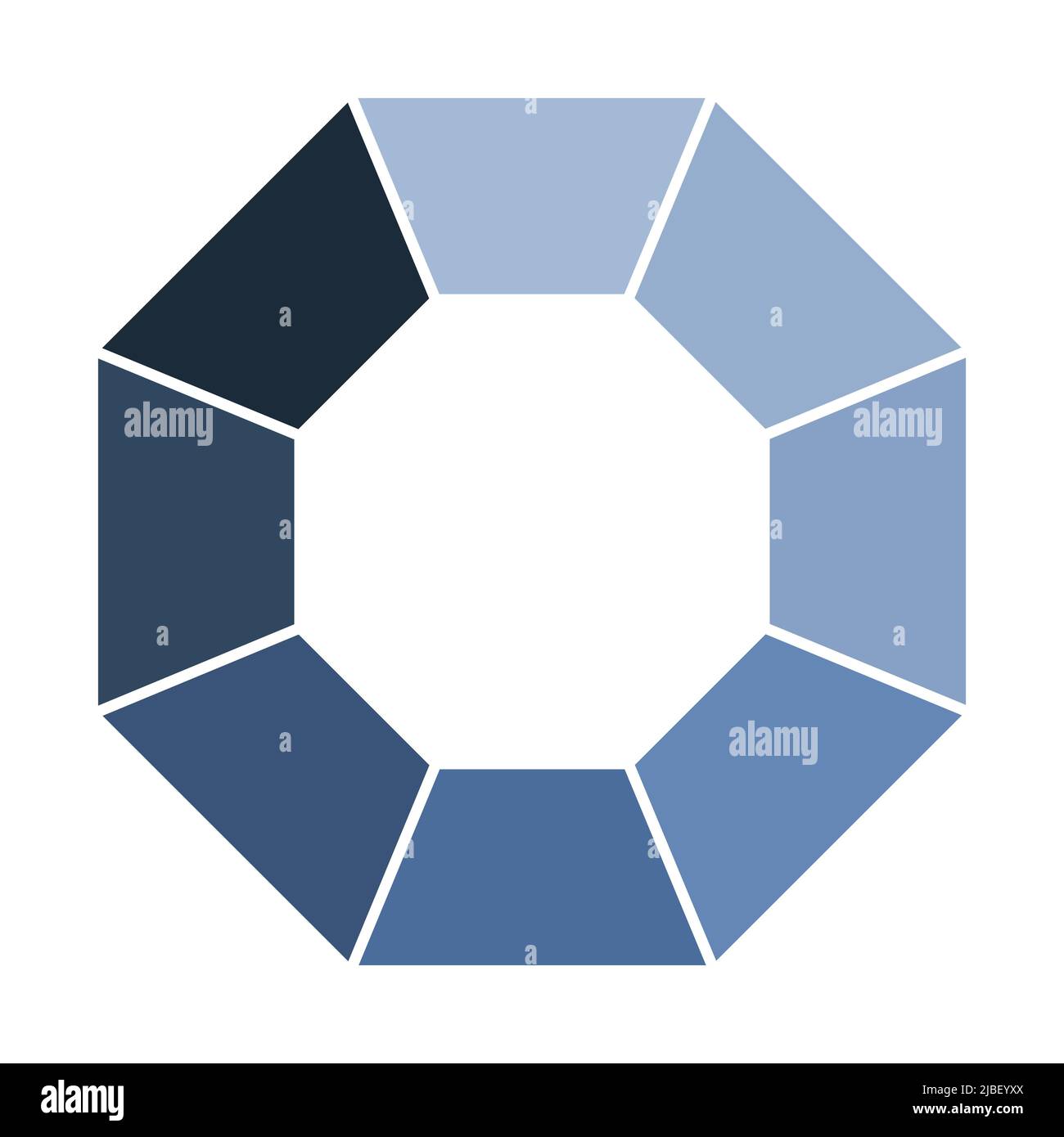 Octagon infographic template icon. Graphic symbol layout, blue on white ...