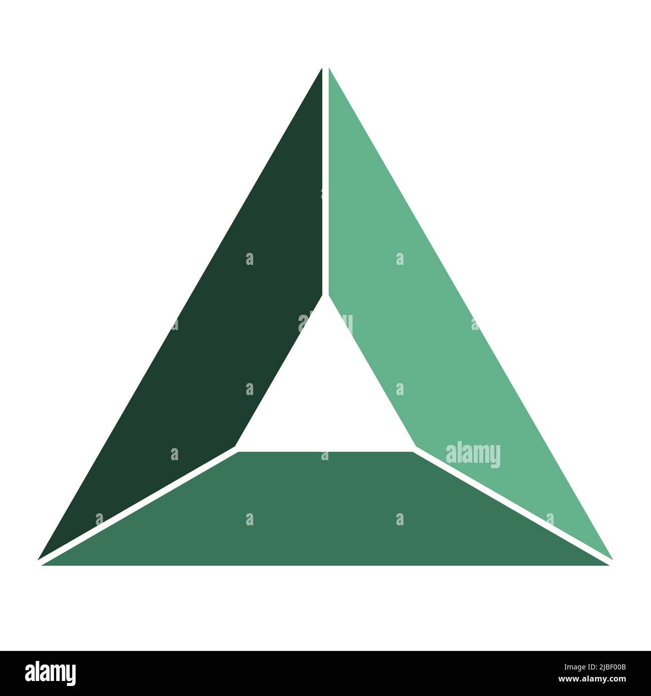 Triangle infographic template icon. Graphic symbol layout, green on ...