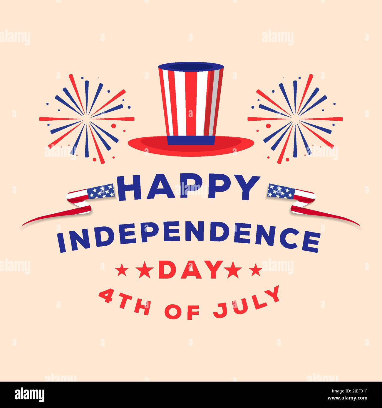 independence day 4th of july illustration with hat of uncle sam Stock ...