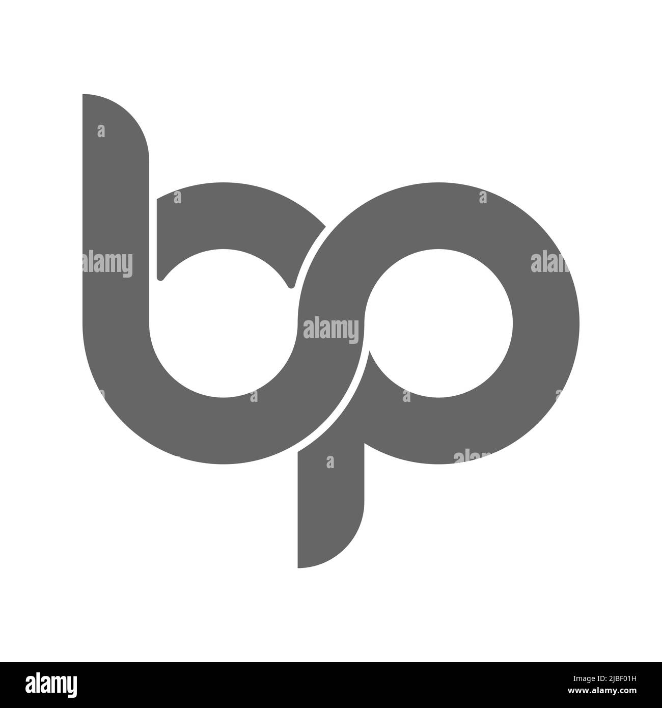Circular combination of lowercase letters B and P. Design for a ...