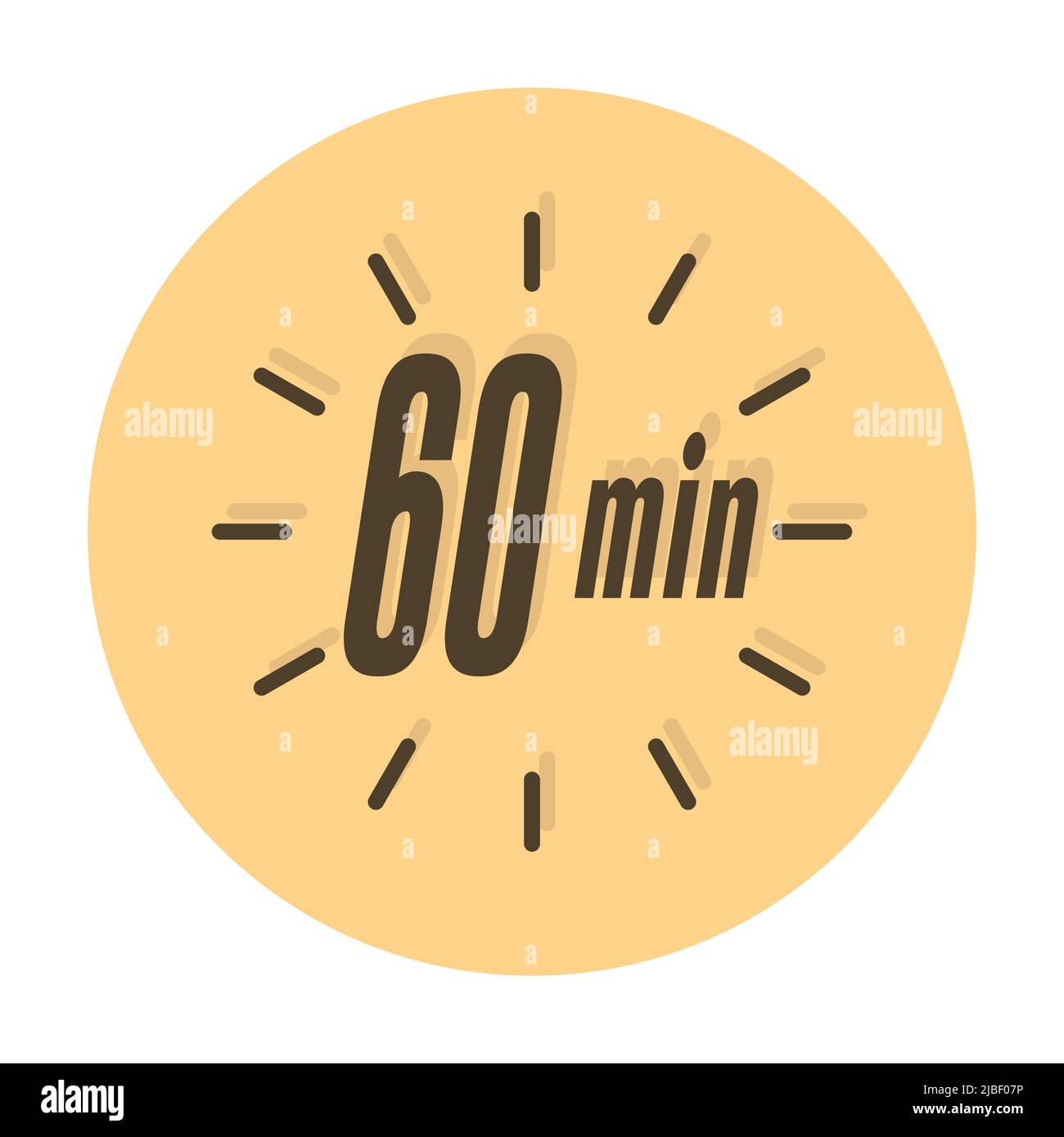 60 minutes. Timer, clock, or stopwatch icon. The timestamp Stock Vector ...