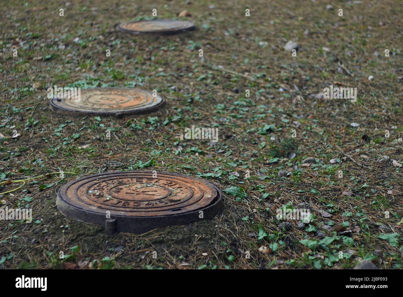 Rusty manhole cap grunge manhole cover with clipping path underground ...