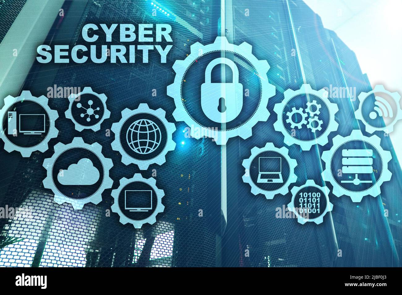 Cyber Security Network. Data Protection Privacy Concept on datacenter ...