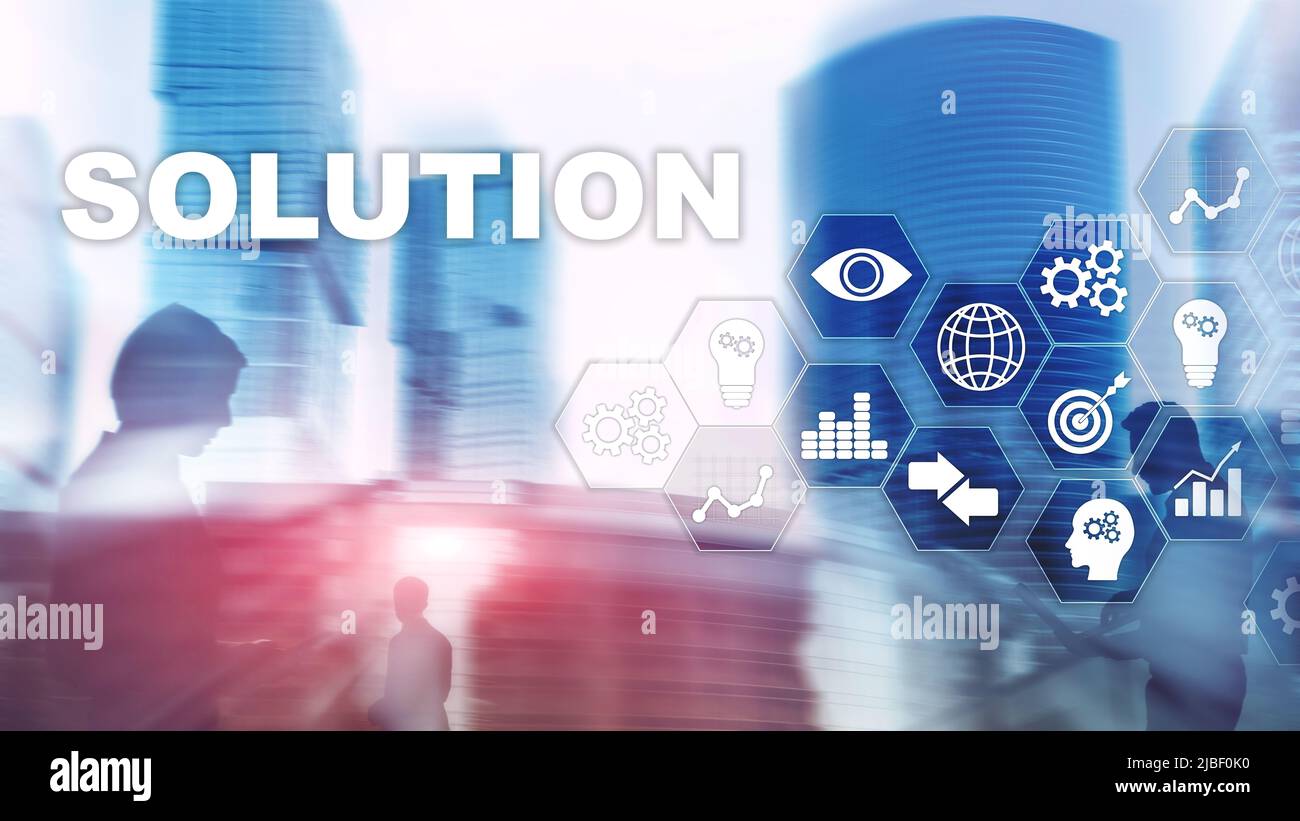 Business solutions, success and strategy concept. Structuring virtual ...