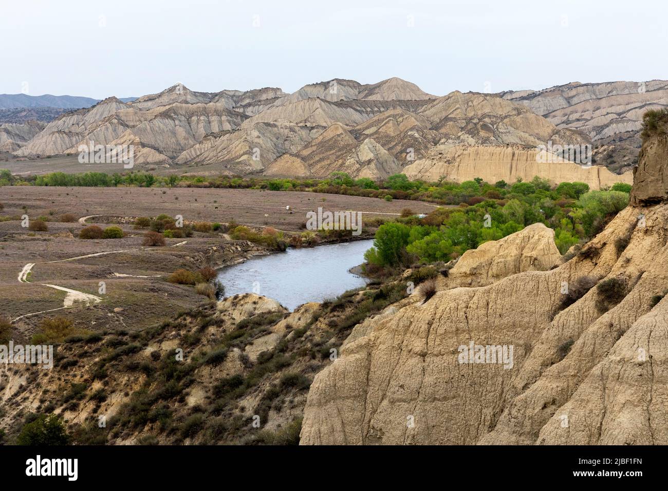 beautiful semi desert landscape of remote vashlovani national park and ...
