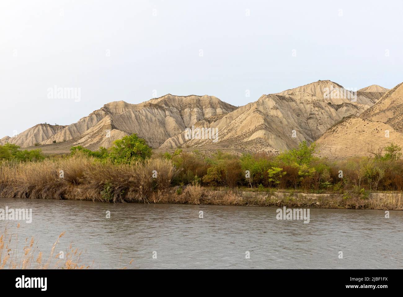 Border river alazani river and Azerbaijan on the other side of it ...