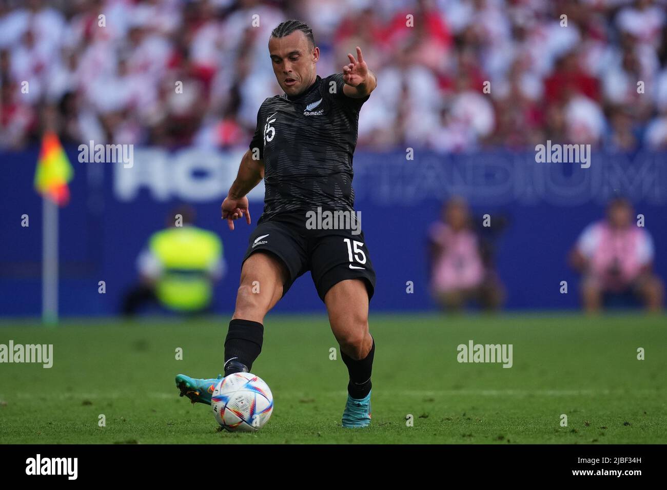 Barcelona, Spain. June 5, 2022, Clayton Lewis of New Zealand during the ...