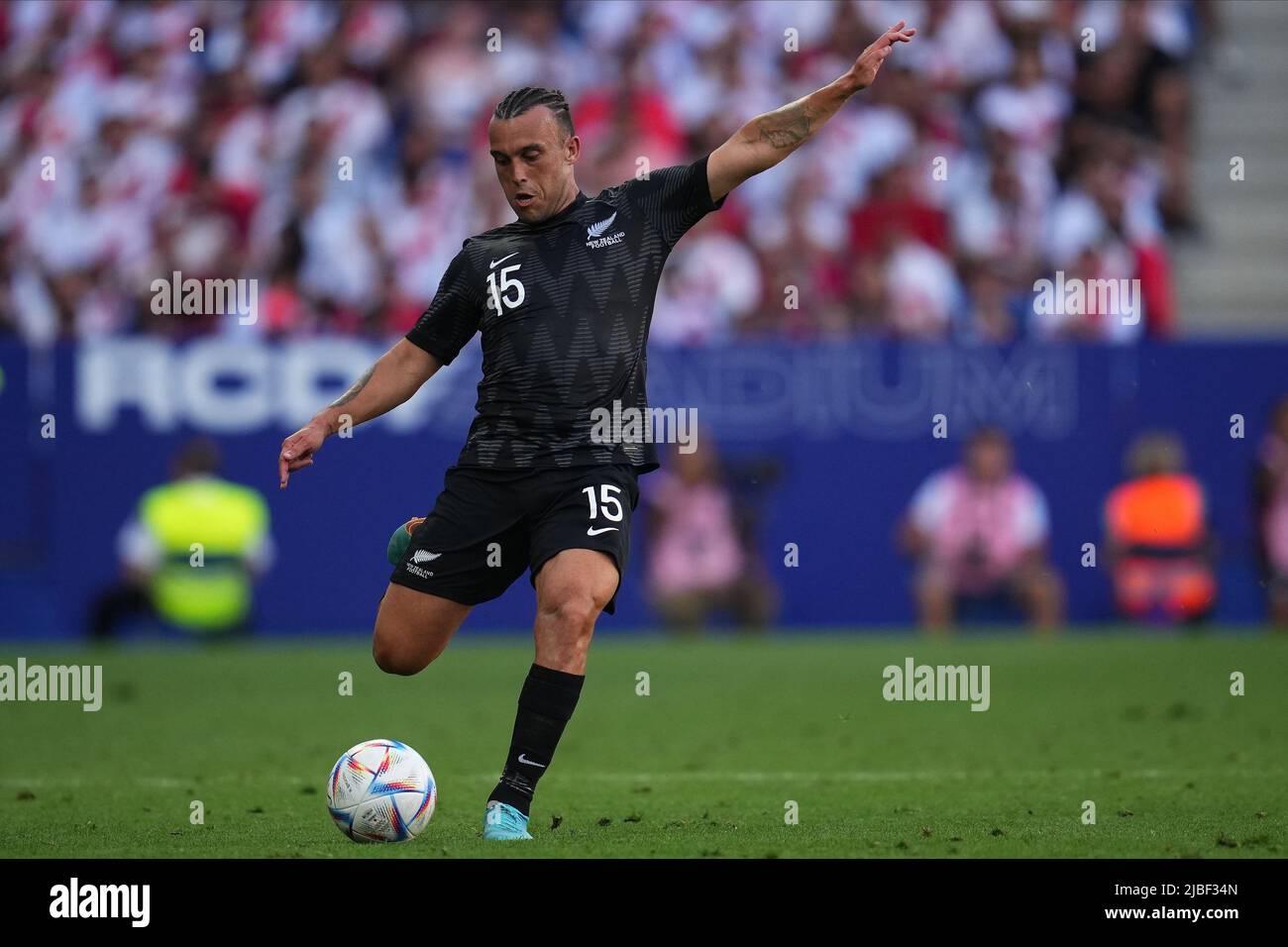 Barcelona, Spain. June 5, 2022, Clayton Lewis of New Zealand during the ...