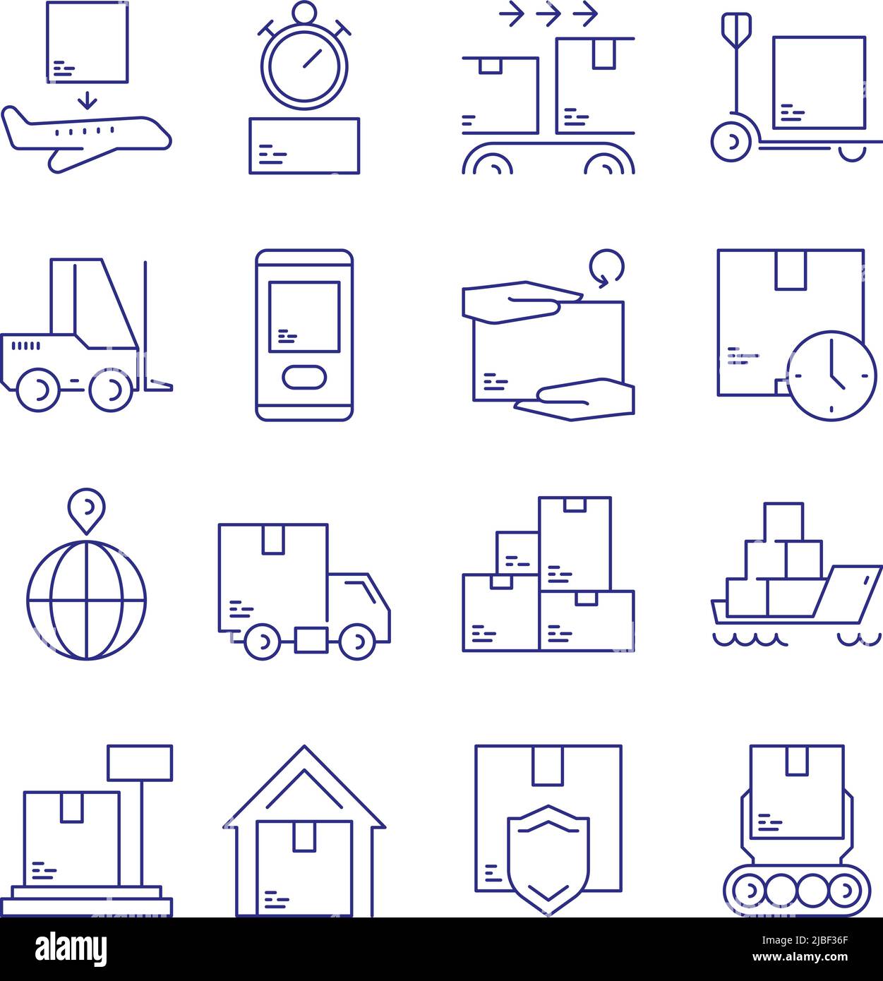 Delivery storage icon. Logistic symbols shipping and transportation ...