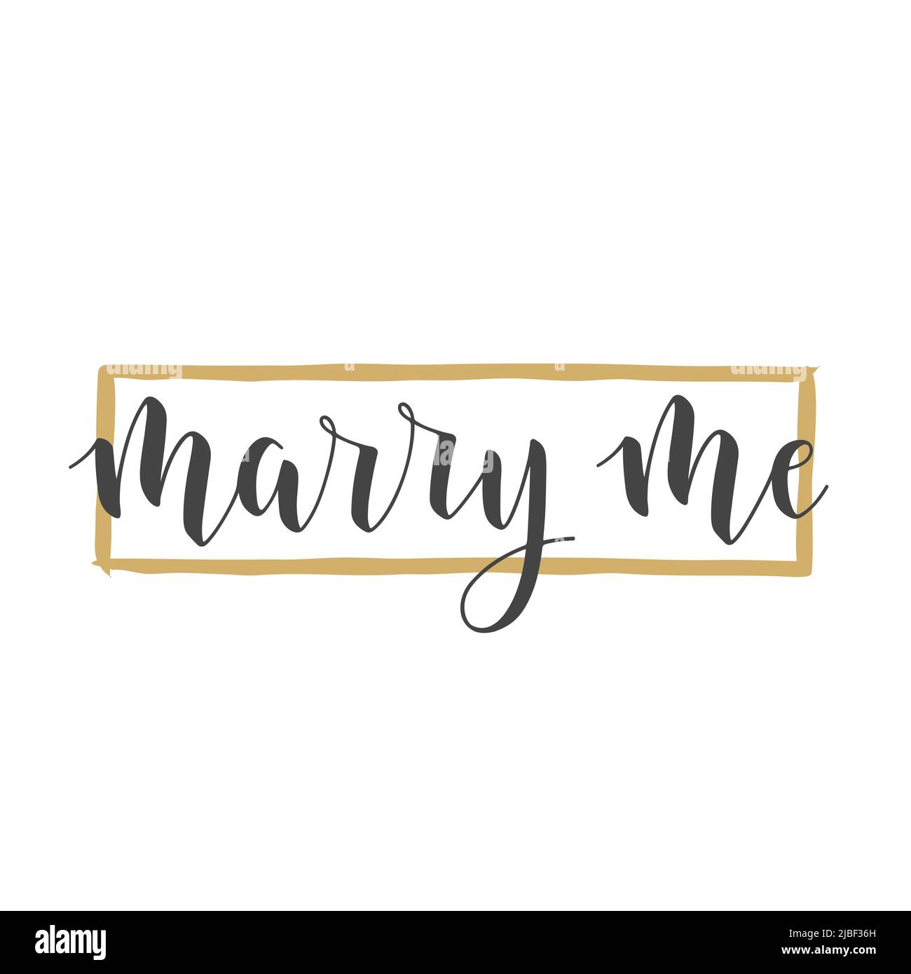 Vector illustration. Handwritten lettering of Marry Me. Template for ...