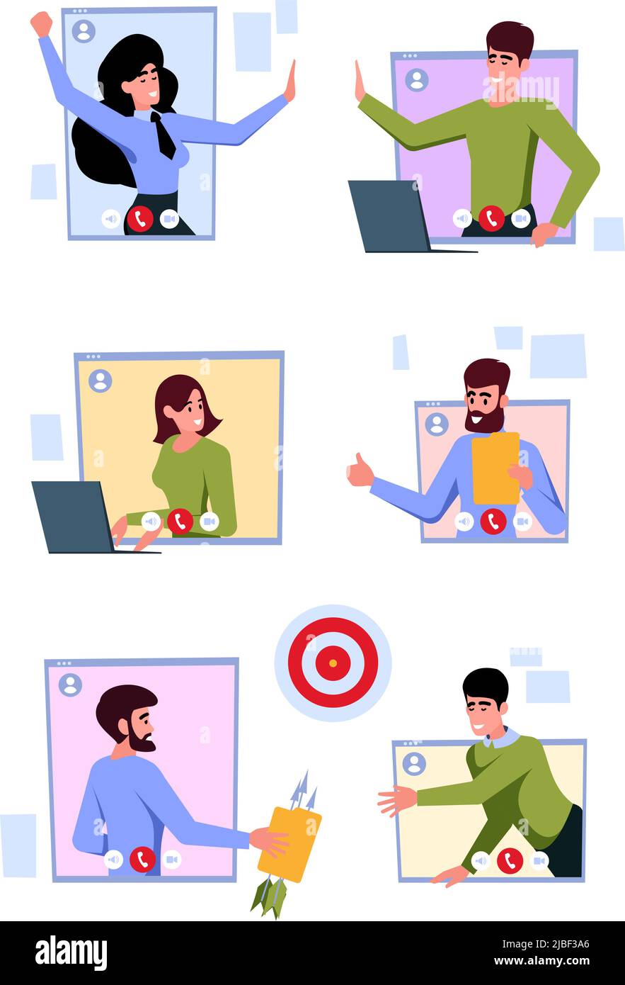 Remote work. Team online communication project management internet ...