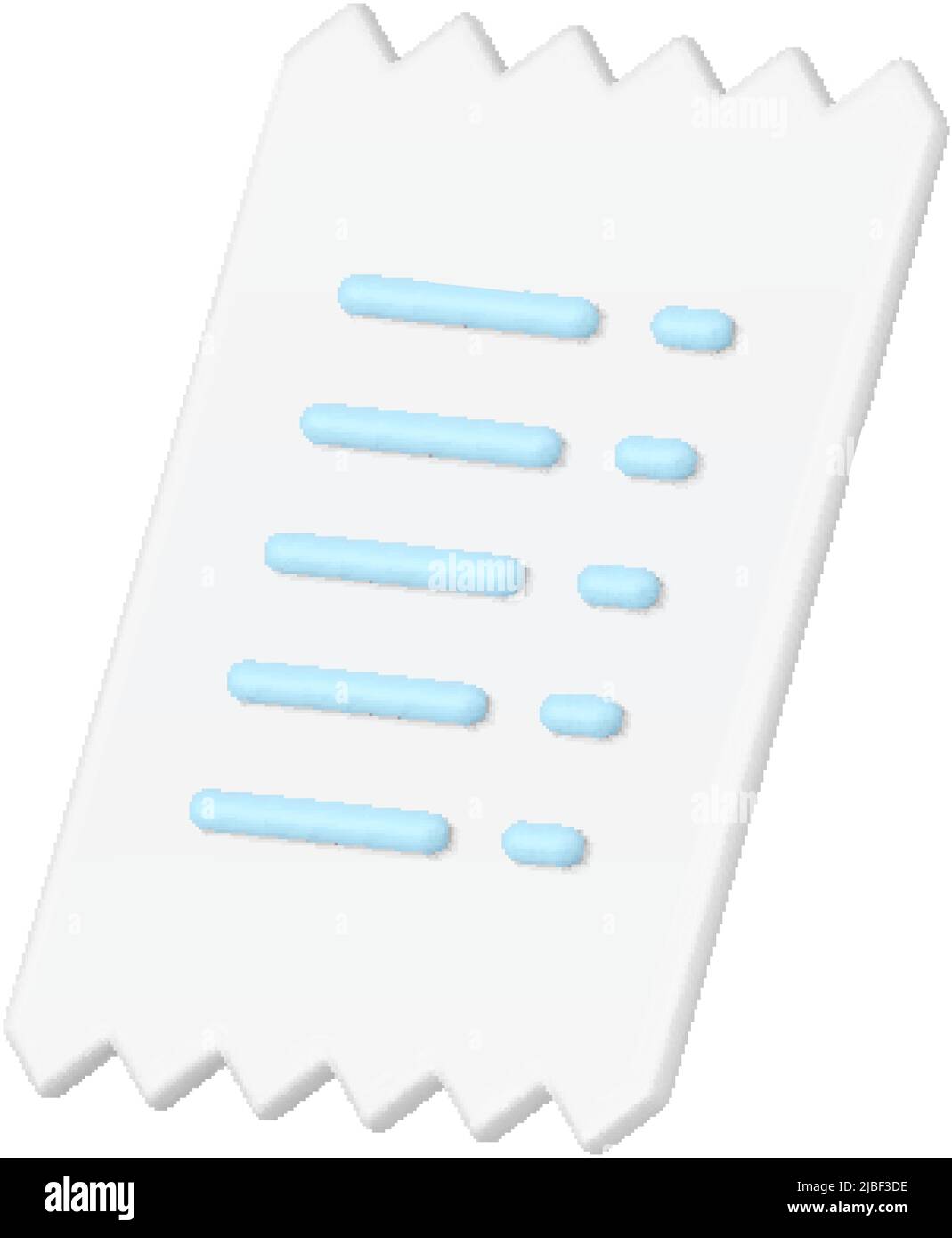 Ragged paper check black banking data information realistic 3d icon ...