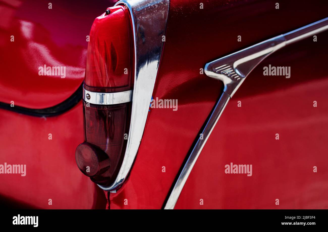 Red Classic Car. Vintage shiny automobile Stock Photo - Alamy