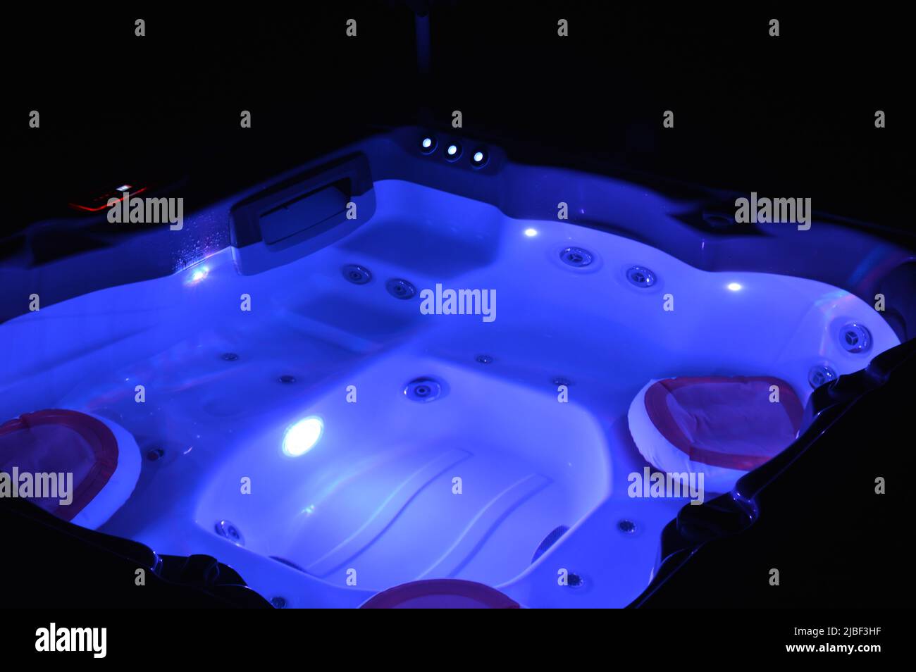 View on a spa at night, Hot Tub at night, France Stock Photo - Alamy