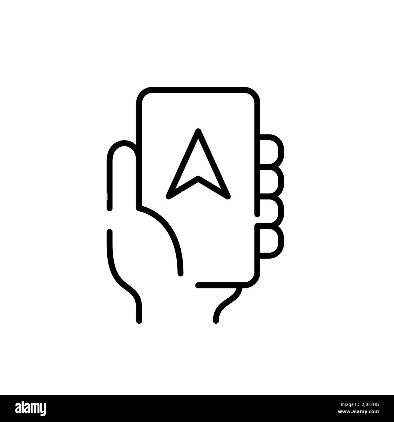 Person using a phone map Black and White Stock Photos & Images - Alamy