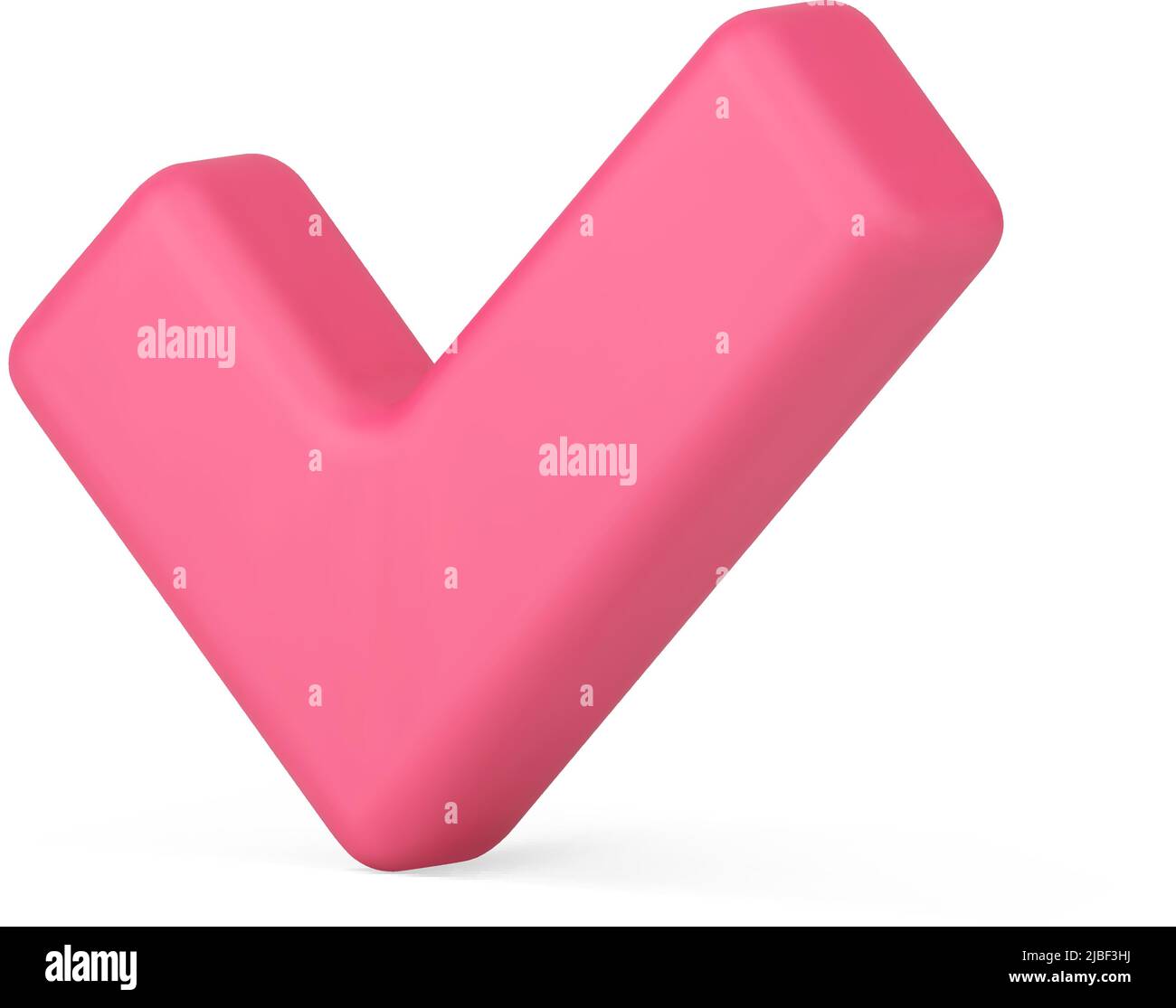 Yes pink glossy checkmark diagonal placed confirmed choice positive ...