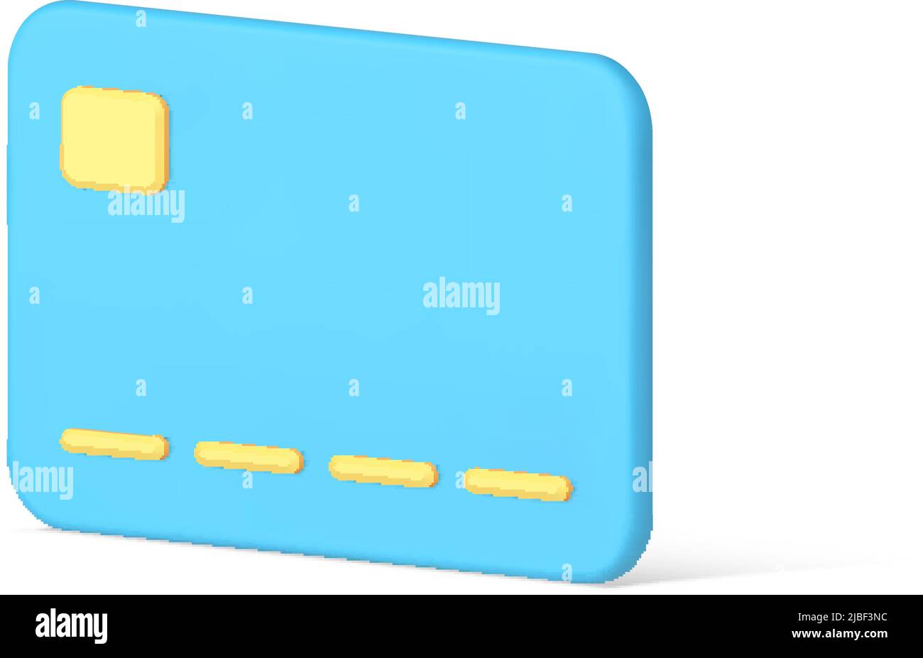 Realistic 3d icon template plastic blue credit card banking bill financial person identification ...