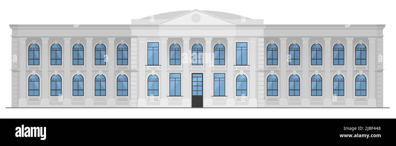 Municipal government building vector illustration. Cartoon marble ...