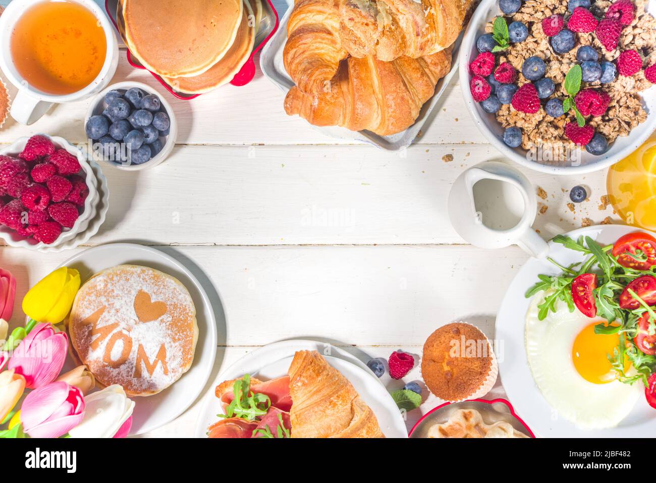 Mothers day Brunch restaurant invitation concept. Various Moms Womans ...