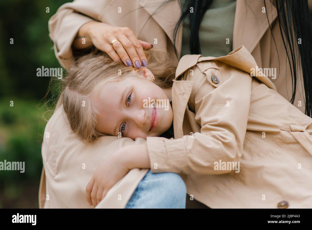 My Daughter Is Lying On Her Mothers Lap A Girl Of Seven Years Old