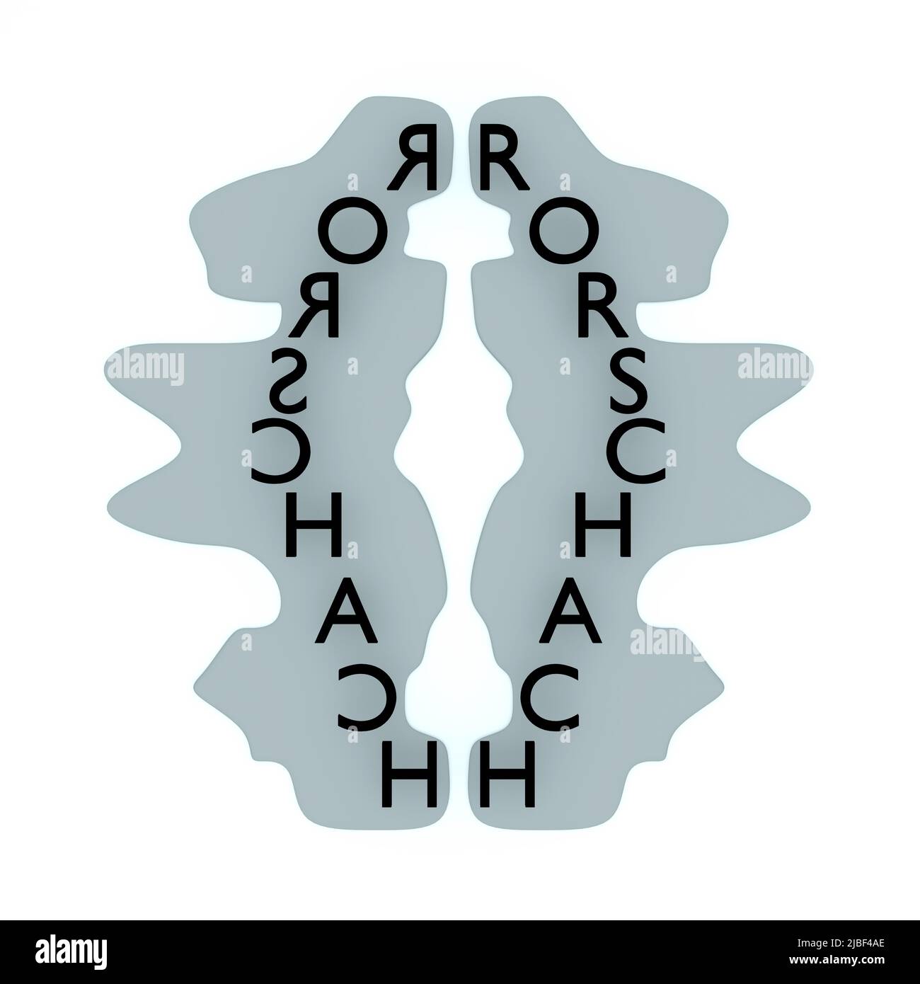 3d illustration of RORSCHACH text over gray stain Stock Photo - Alamy