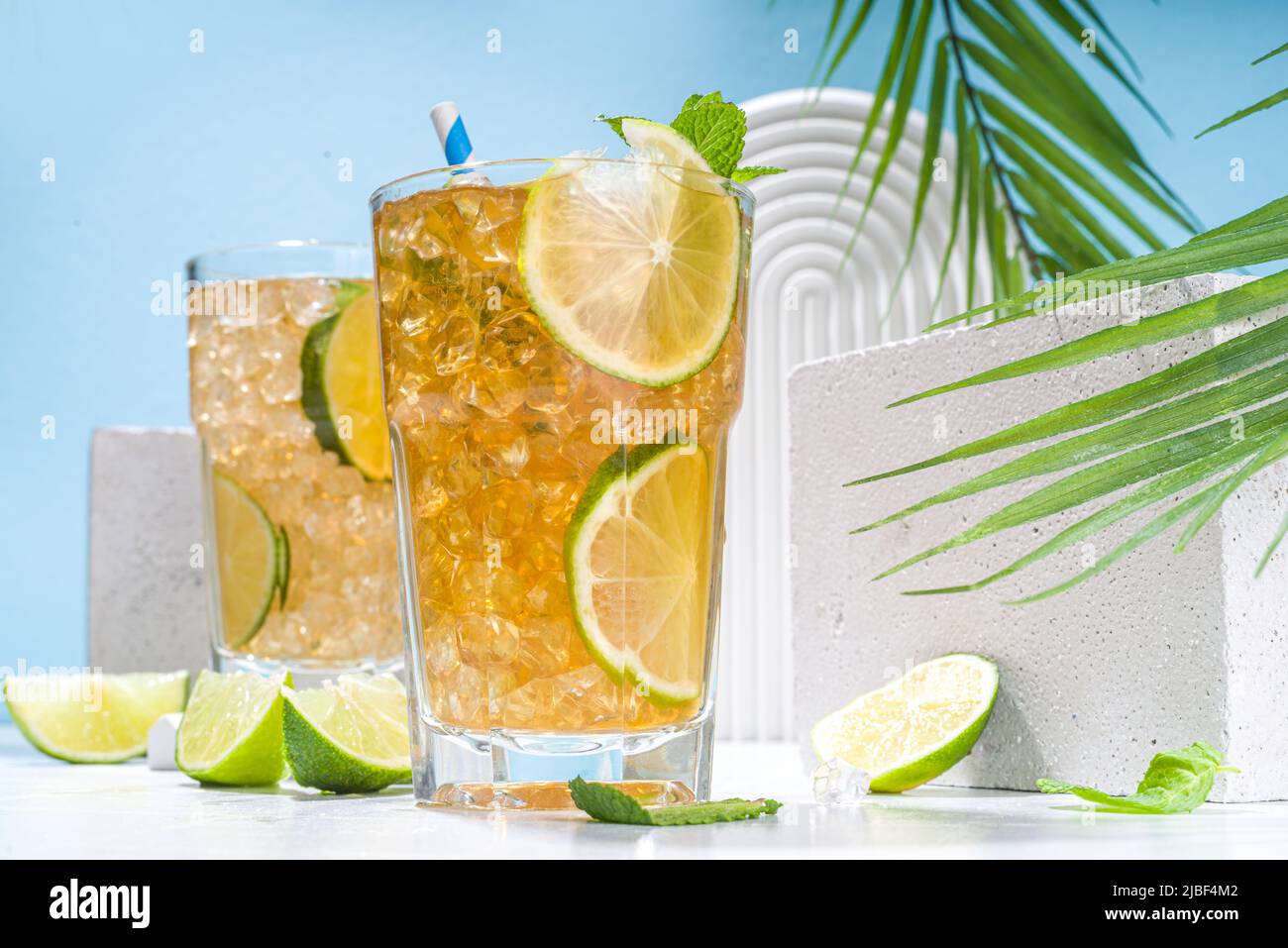 Cuba Libre, long island iced tea cocktail with strong alcohol drink ...