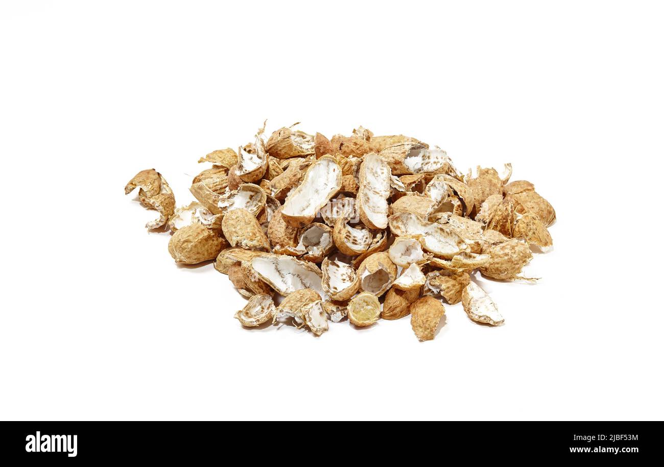 Peanut shells isolated on white background. Empty husk of nut Stock ...