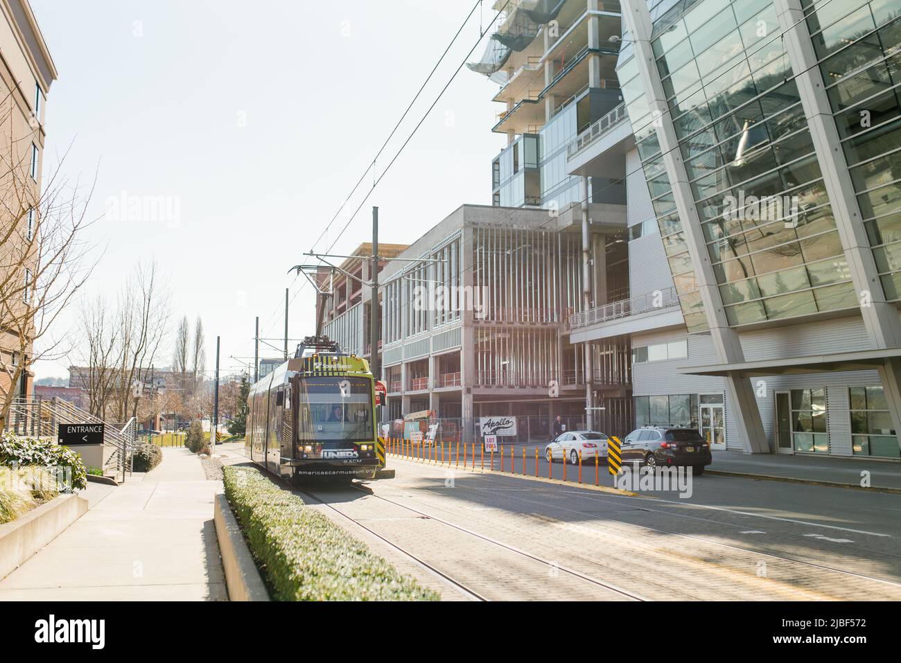 Tacoma, Washington, USA. March 2021. Downtown Tram Stock Photo - Alamy