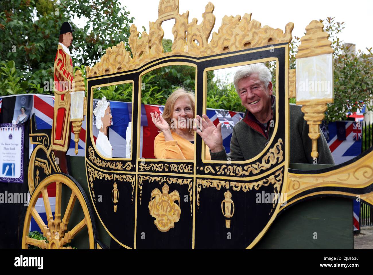 Peterborough, Cambs., UK, 04/06/2022, Valerie and Steve Grys enjoying a ...