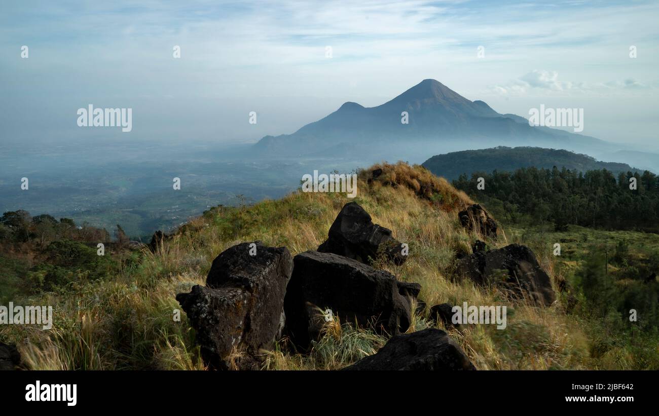 Landscape view of Mount Penanggungan, East java, Indonesia, landscape ...