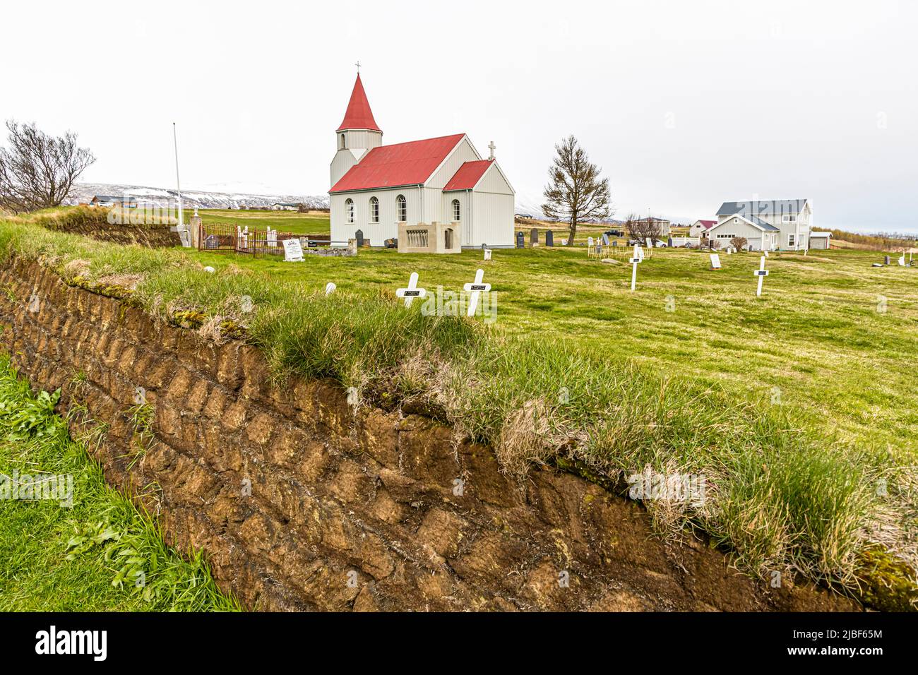 Farm and museum Glaumbær were built in the typical Icelandic peat ...