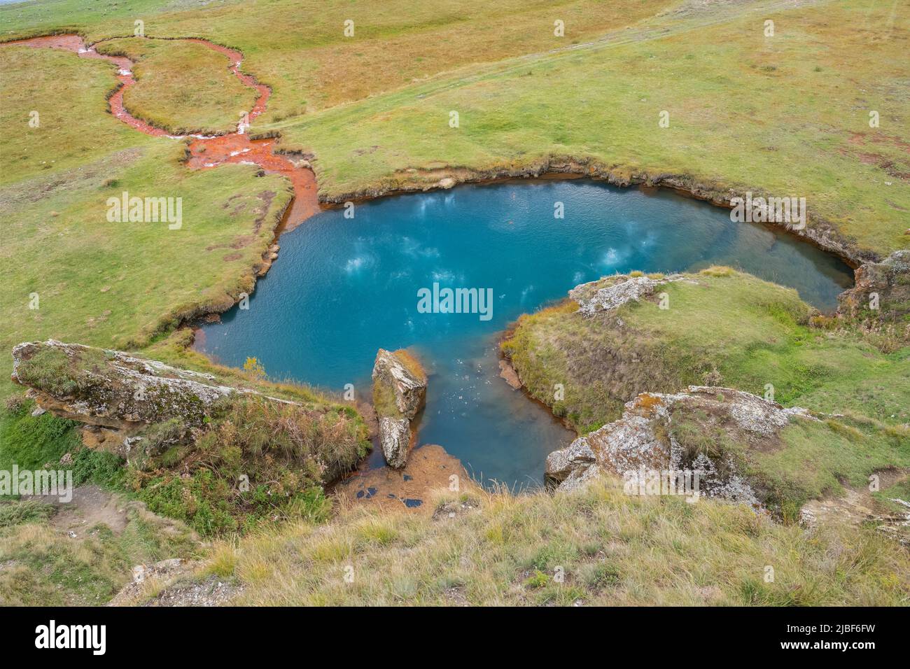 Abano mineral lake in Truso valley, Georgia Stock Photo - Alamy