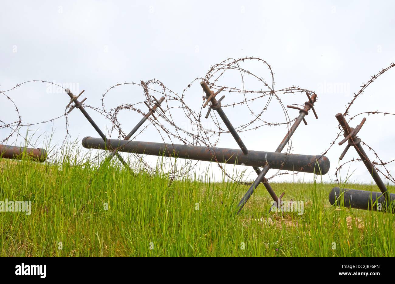 Barbed wire at an old bunker from WW2, used by the dutch and the ...