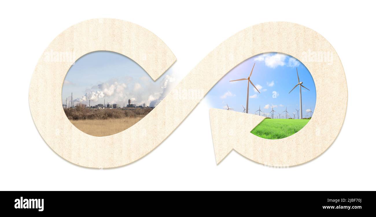 Ecology, nature, pollution and clean energy concept. Environmental ...