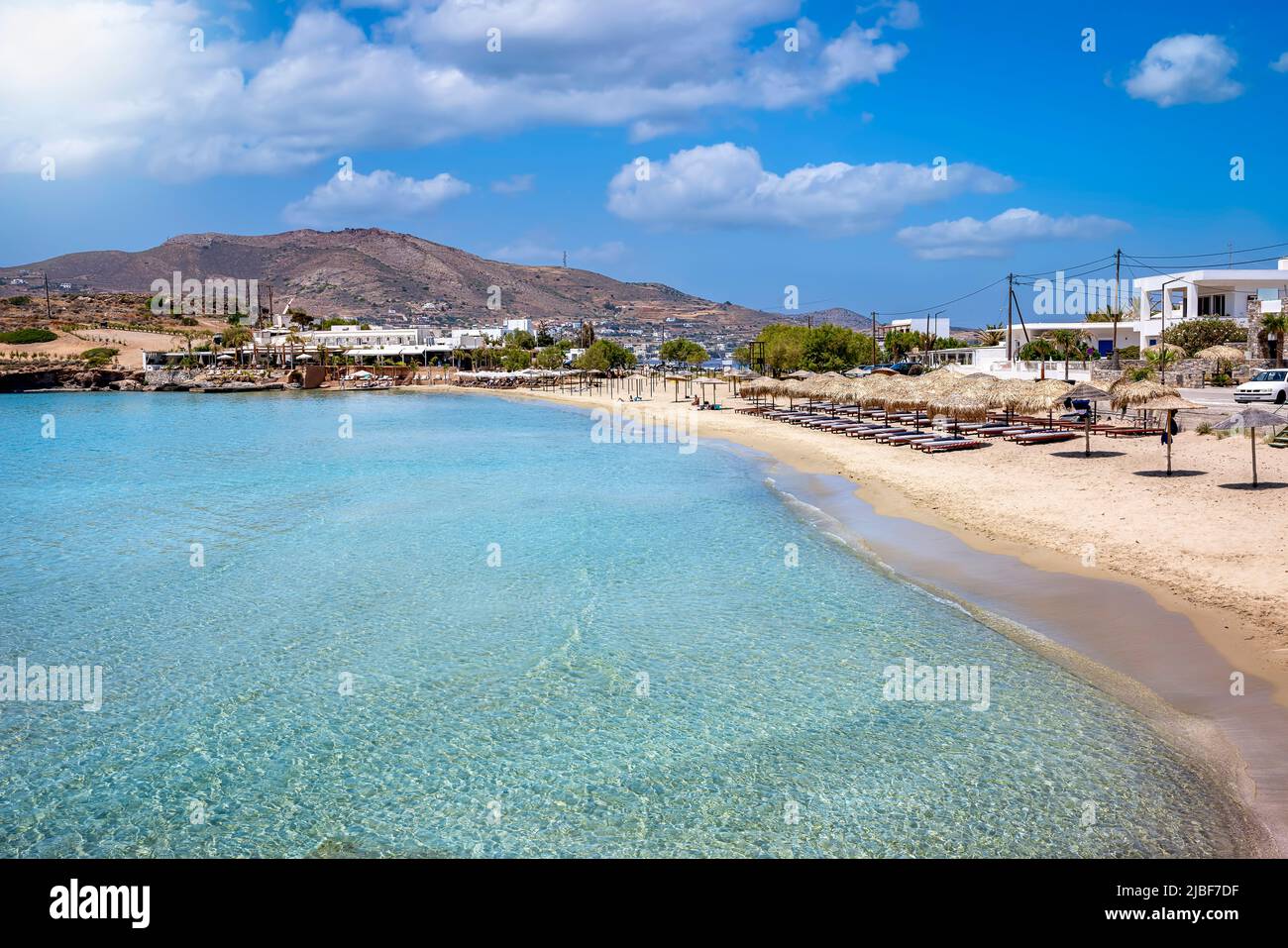 The popular beach at Agathopes, Syros island Stock Photo - Alamy
