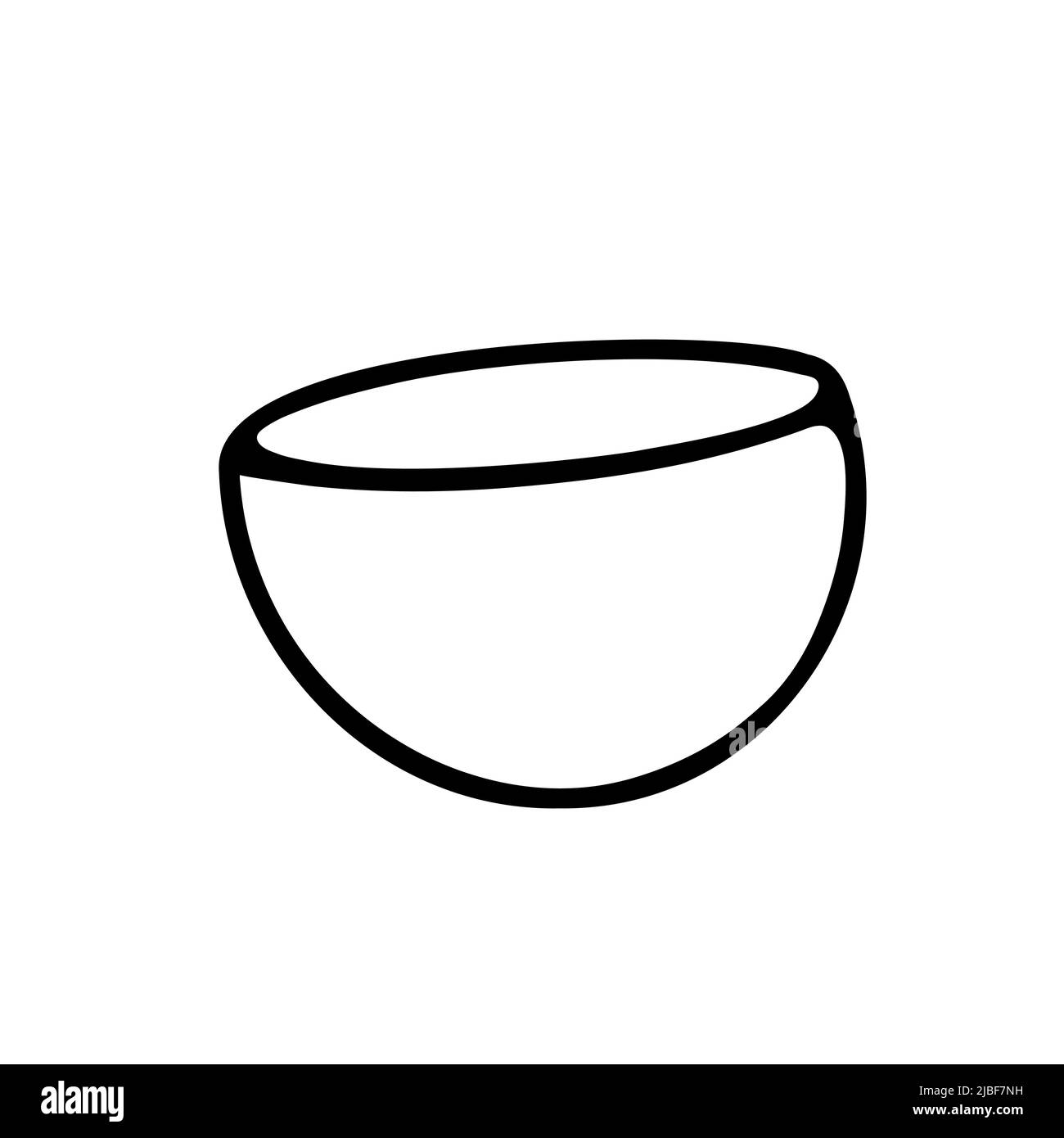 Doodle hand-drawn plate illustration. Outline plate isolated on white ...