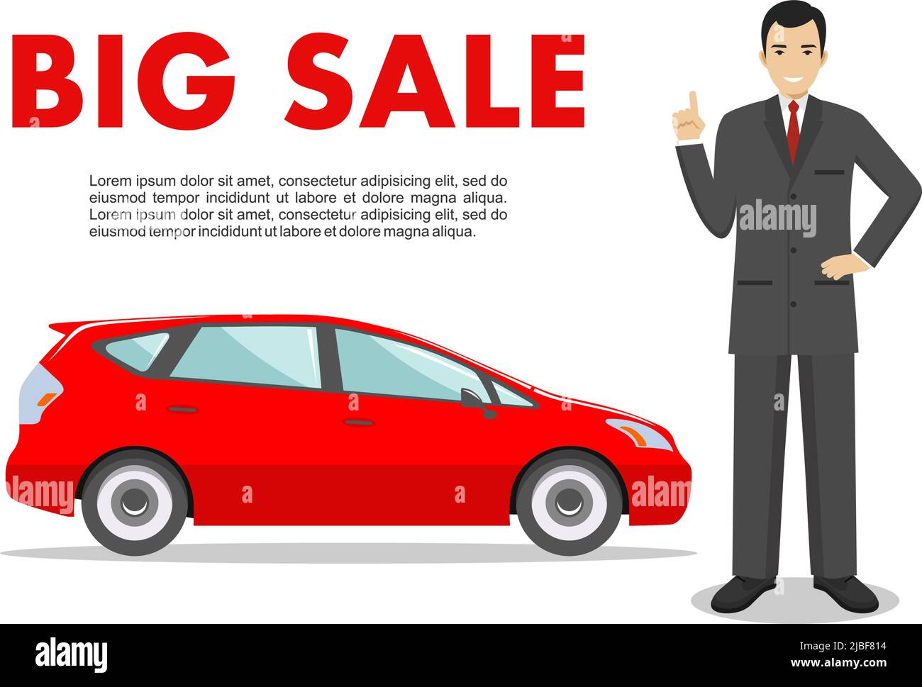 Smiling salesperson showing the car. Auto business car sale concept ...