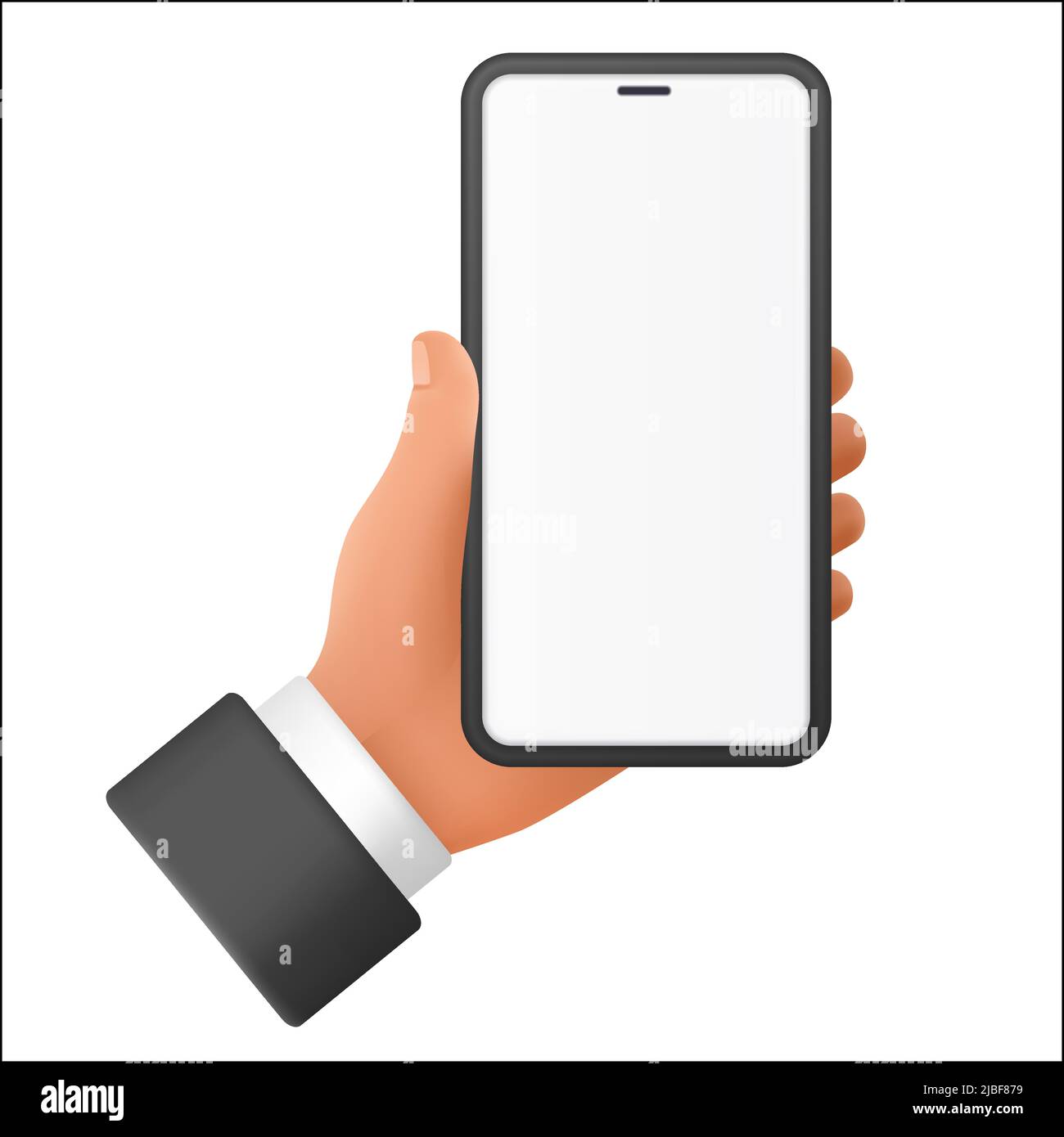 Human hand holding a smartphone. Using and working with mobile phone ...