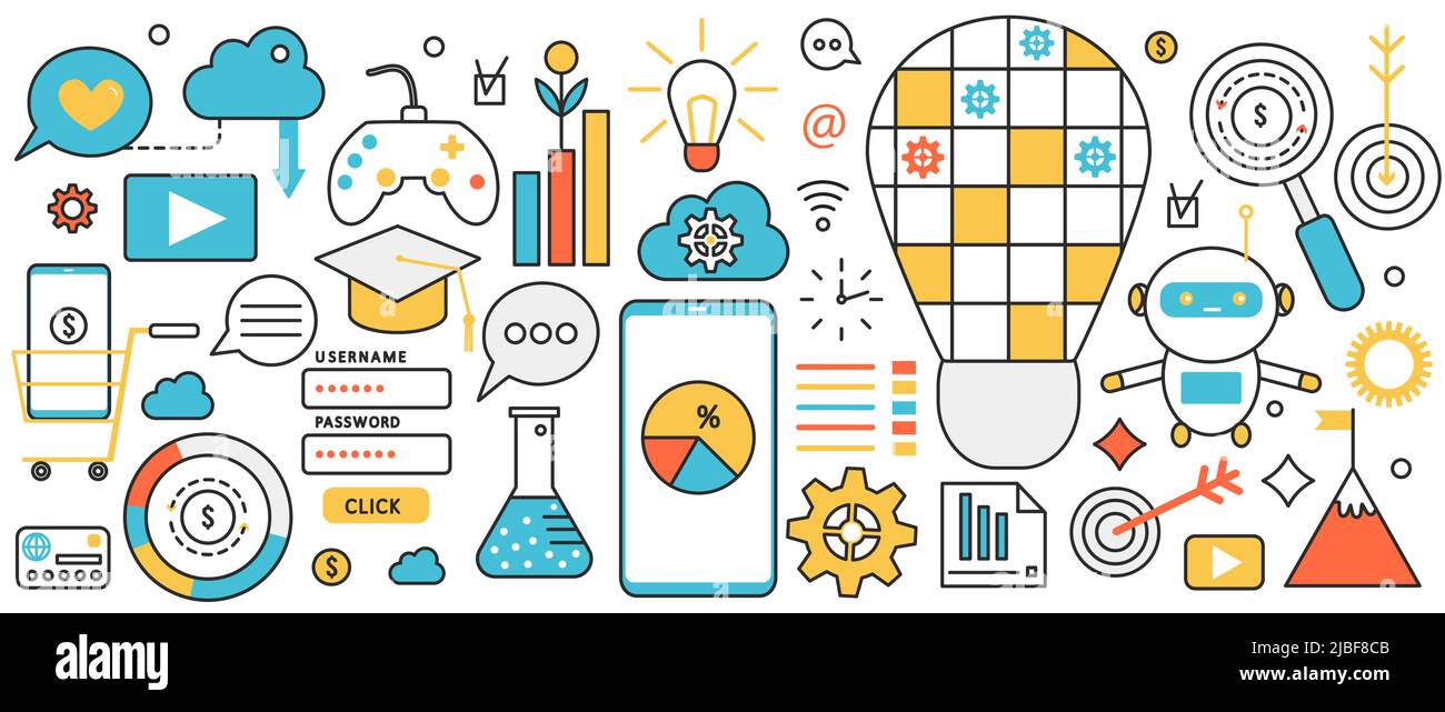 Virtual reality future technology. Abstract VR devices for ...