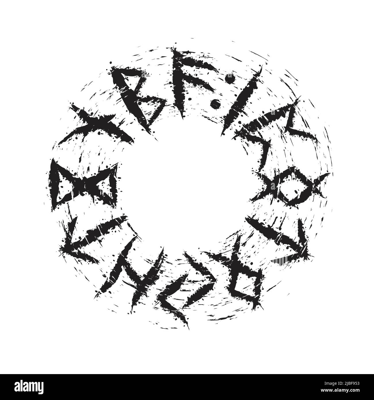 Runic alphabet scandinavian letters circle Stock Vector Image & Art - Alamy