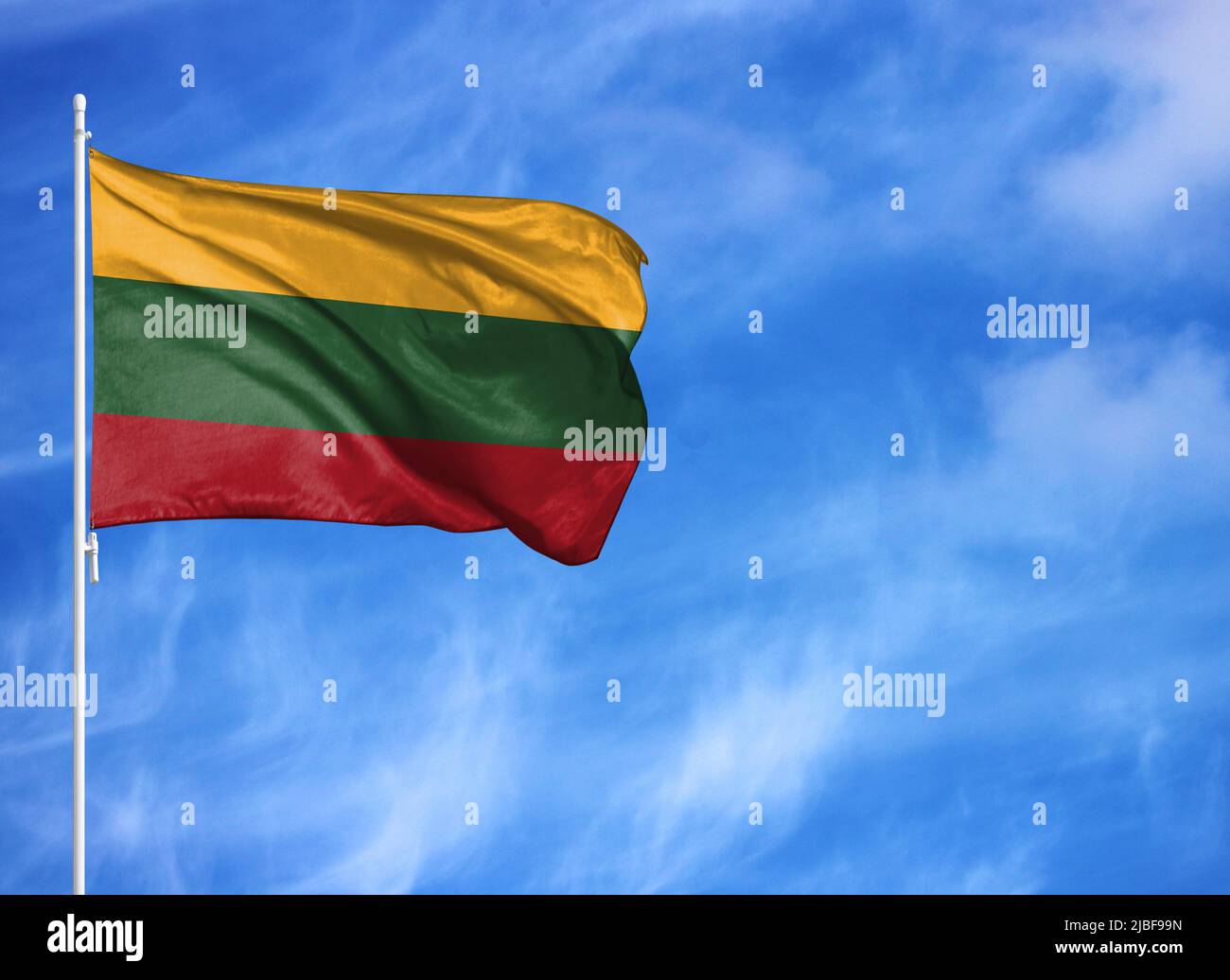 National flag of Lithuania on a flagpole Stock Photo - Alamy
