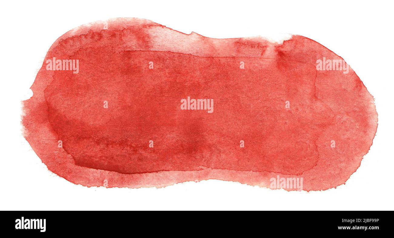 Abstract red watercolor splash texture isolated on white background ...