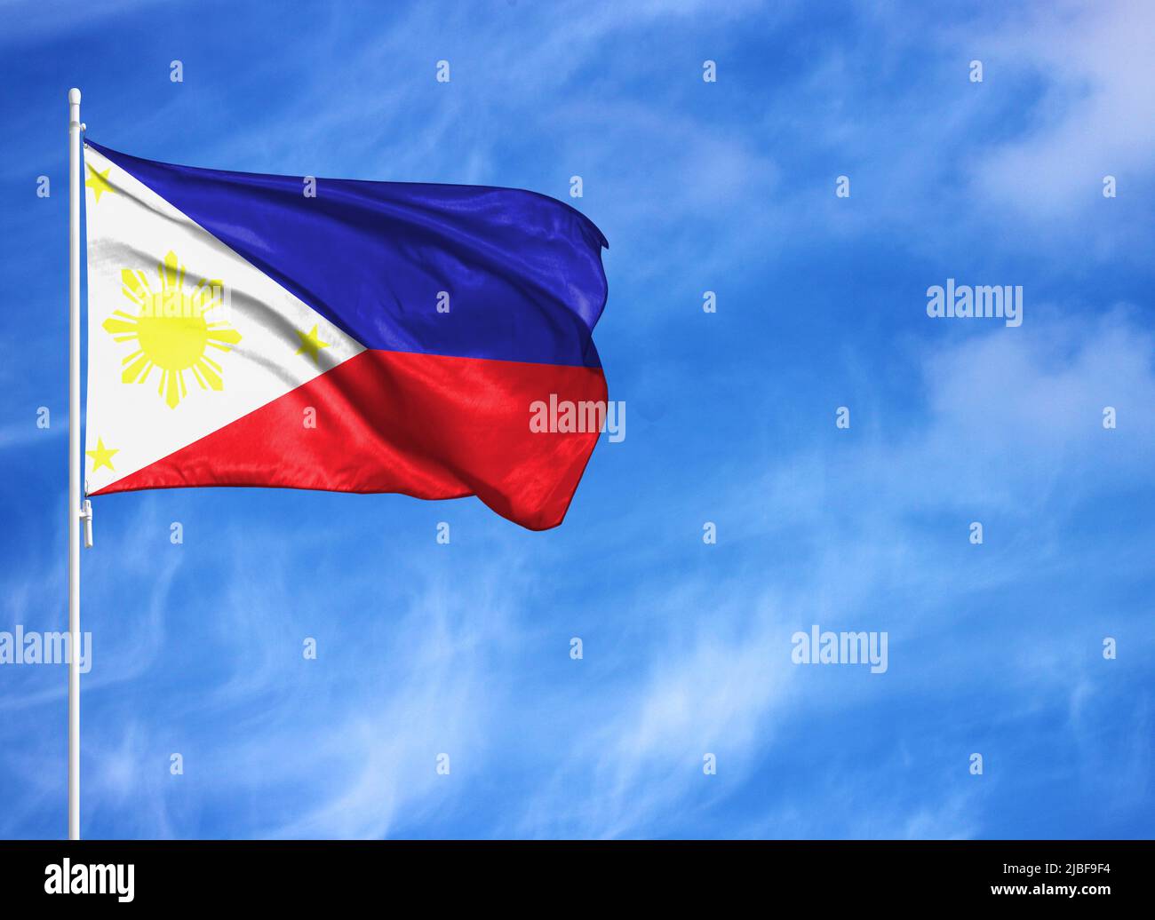 National flag of Philippines on a flagpole Stock Photo - Alamy