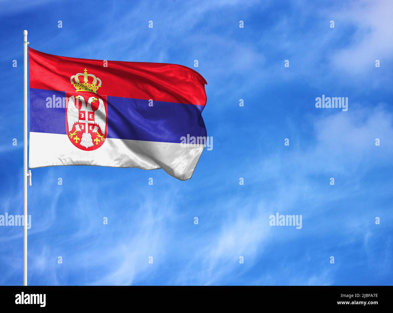 Serbia flag on 3d map hi-res stock photography and images - Alamy