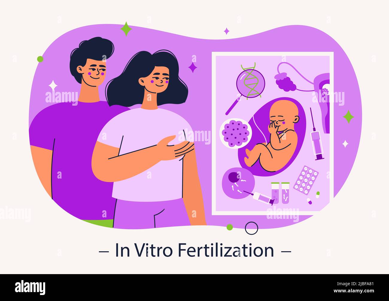 Hand drawn flat design ivf illustration Vector illustration Stock ...