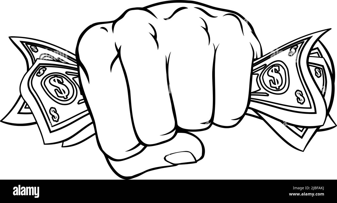 Money Fist Hand Holding Dollars Full of Cash Stock Vector Image & Art ...